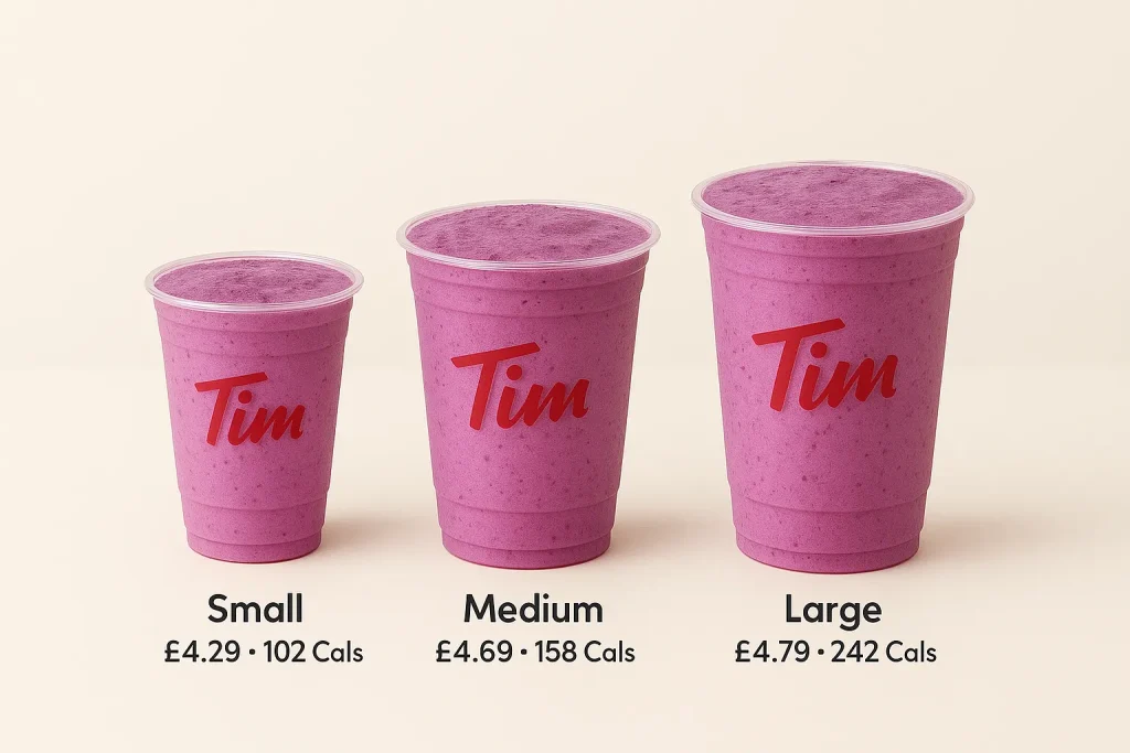 Tim Hortons Blueberry Cooler — Price & Calories UK 2026