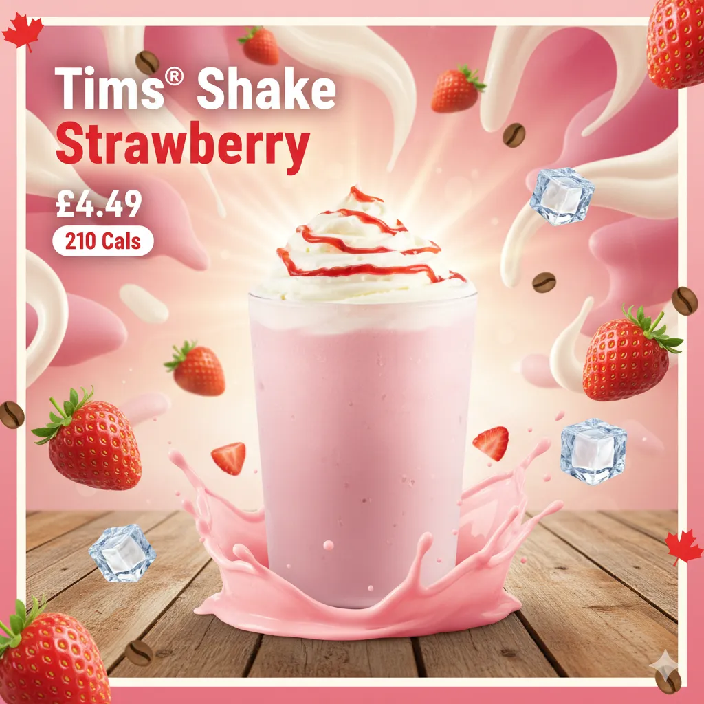 Tims Shake Strawberry — Price & Calories UK 2026