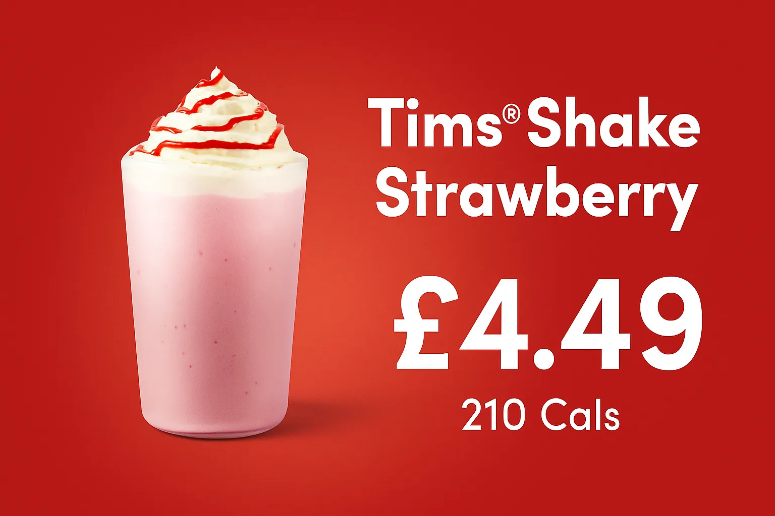 Tims Shake Strawberry — Price & Calories UK 2026